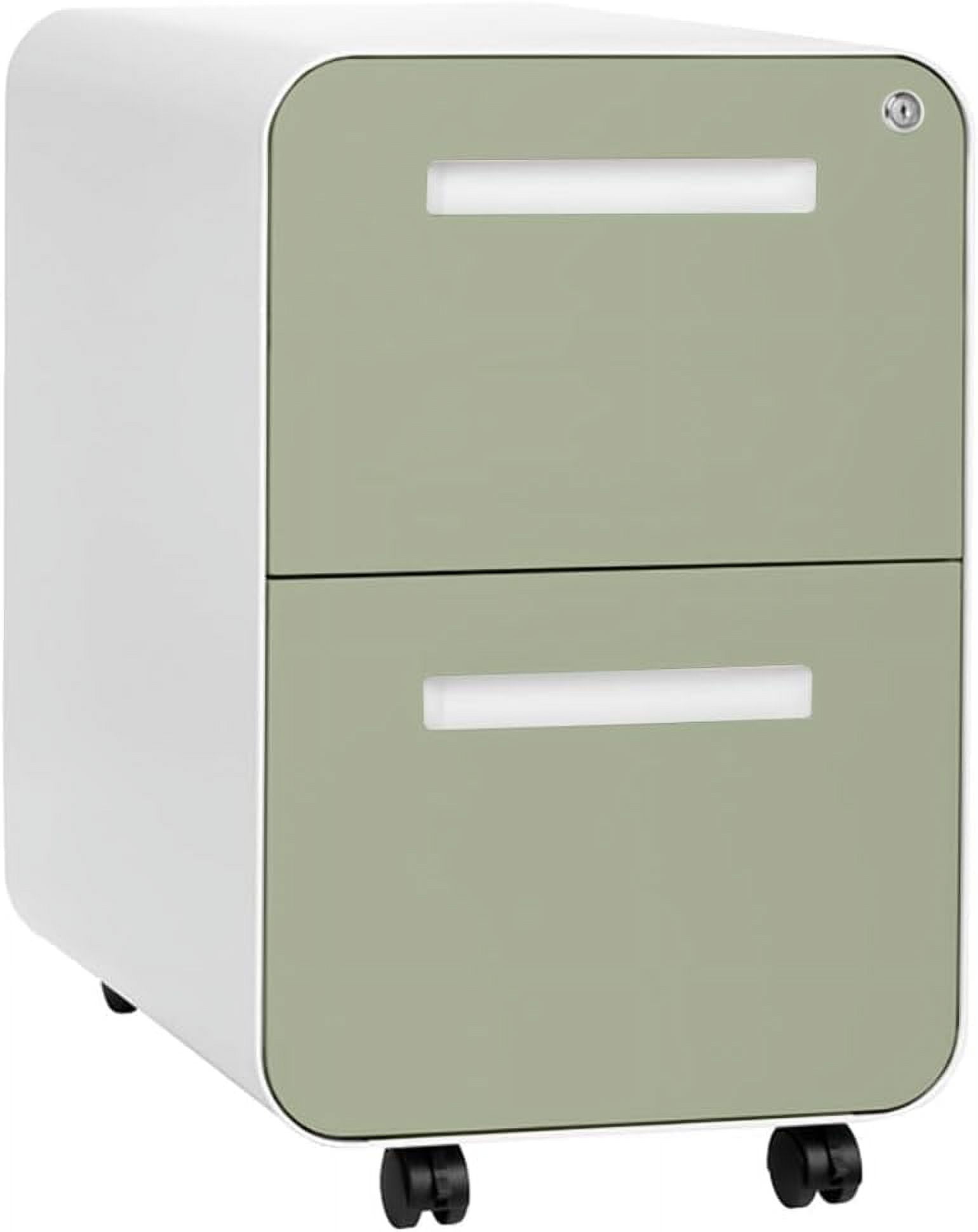 Stockpile 2 Drawer Mobile File Cabinet with Lock - Under Desk Metal ...