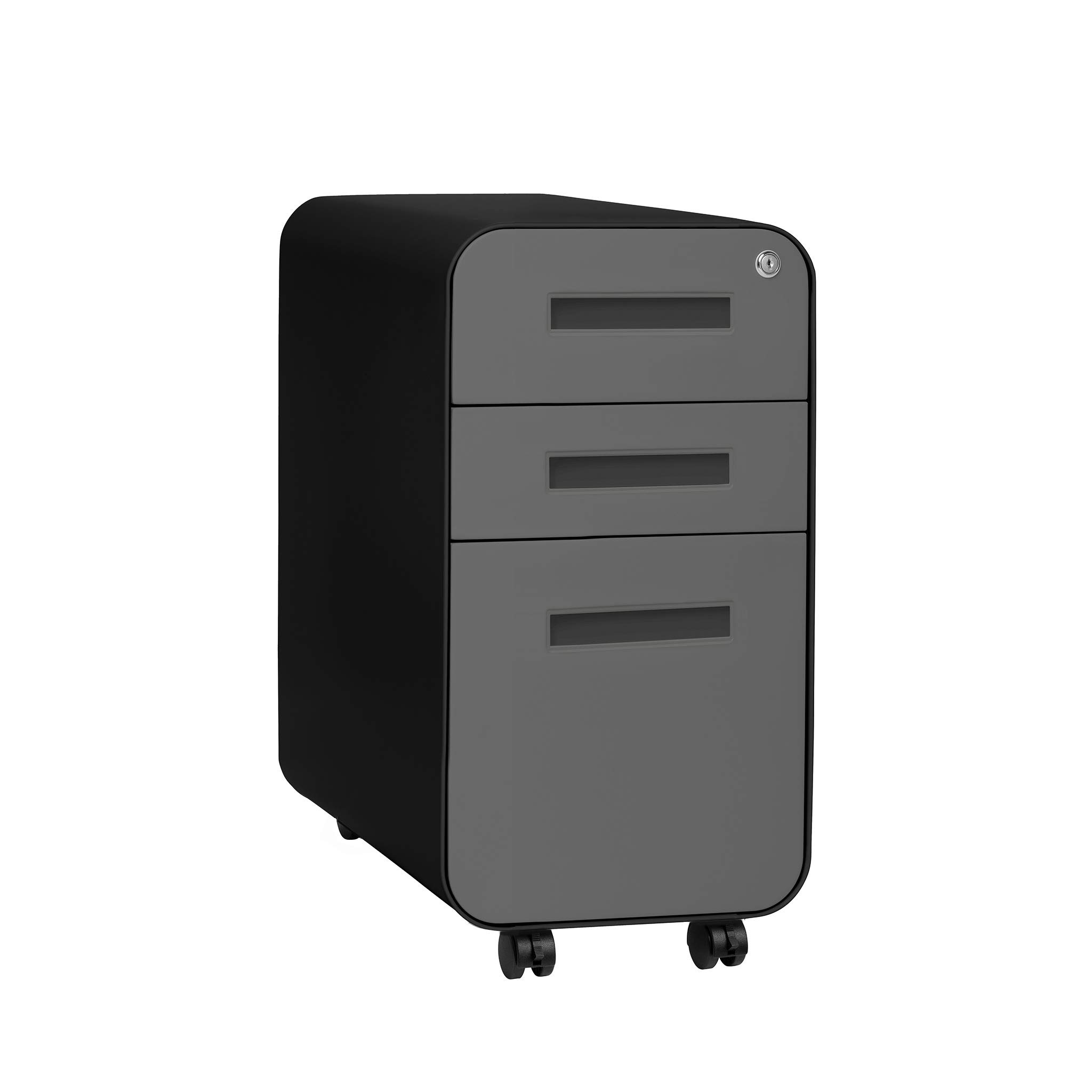 Stockpile Slim 3-Drawer Mobile File Cabinet with Lock - Under Desk ...