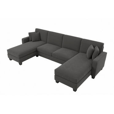 Amreena Gray Velvet Double Chaise Sectional - Walmart.com