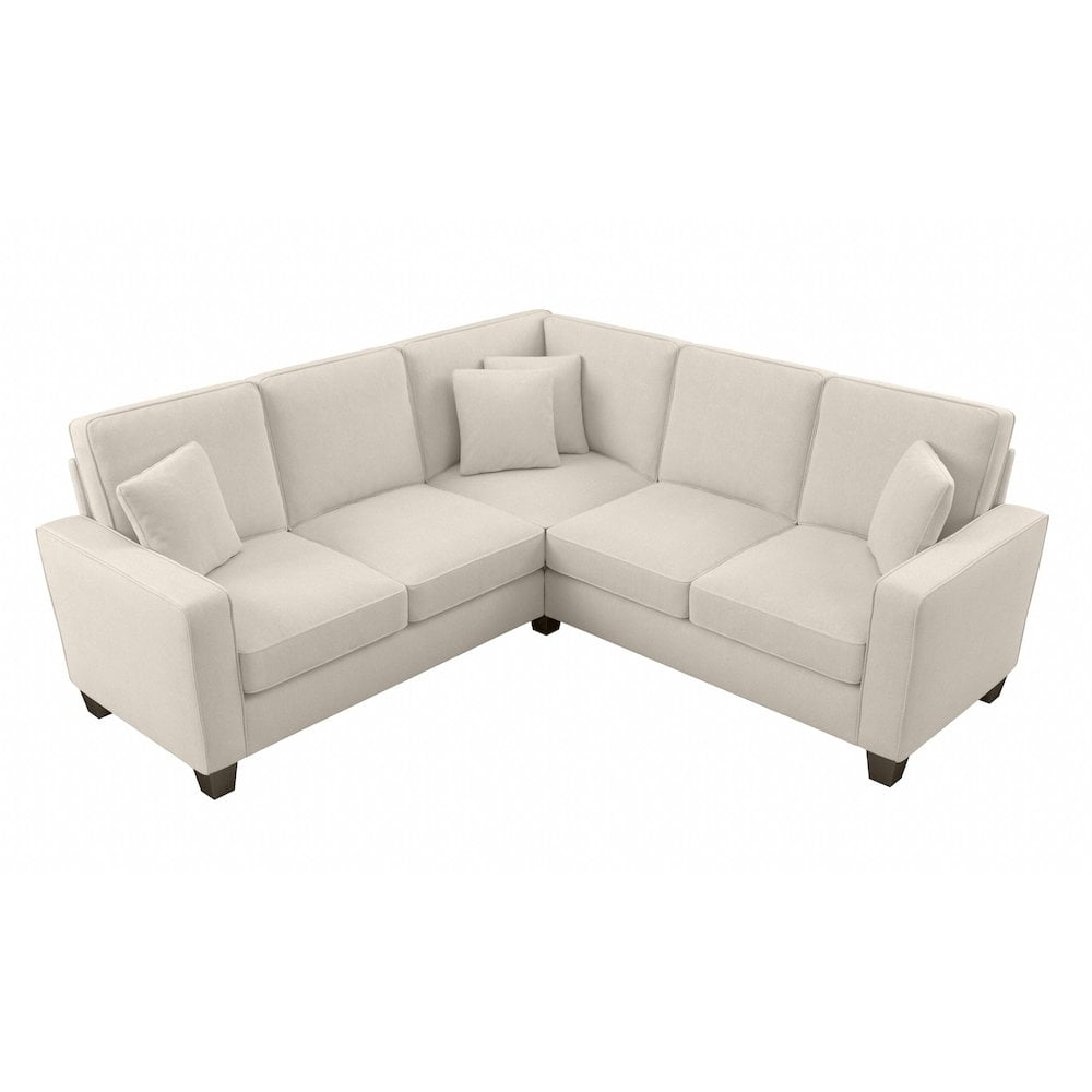 Stockton 87W L Shaped Sectional Couch in Cream Herringbone Fabric ...