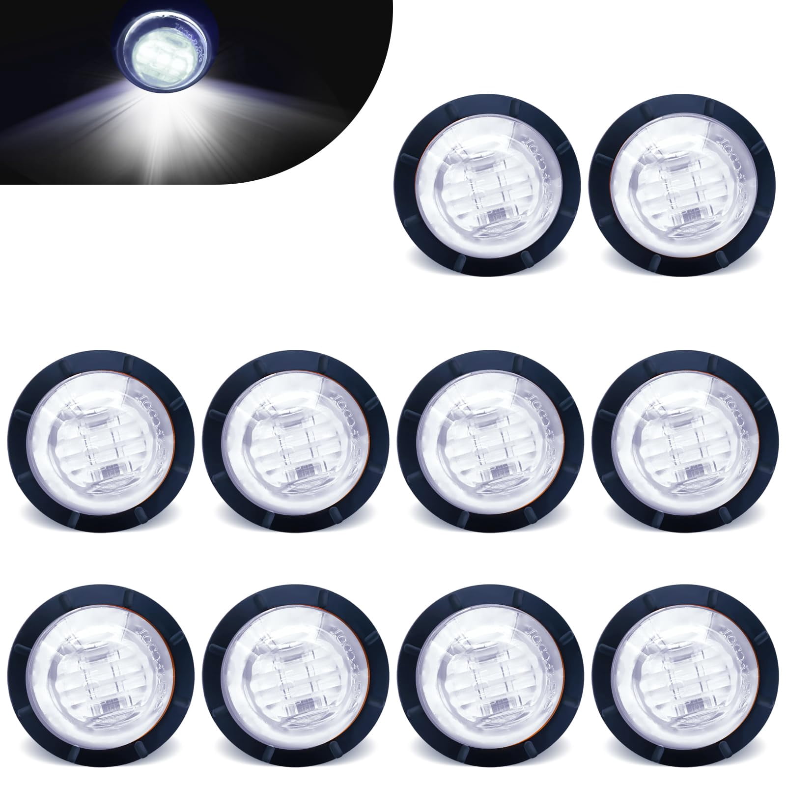 Stoder 3/4 Led Marker Lights,Side Marker Trailer Lights, 12V Round ...