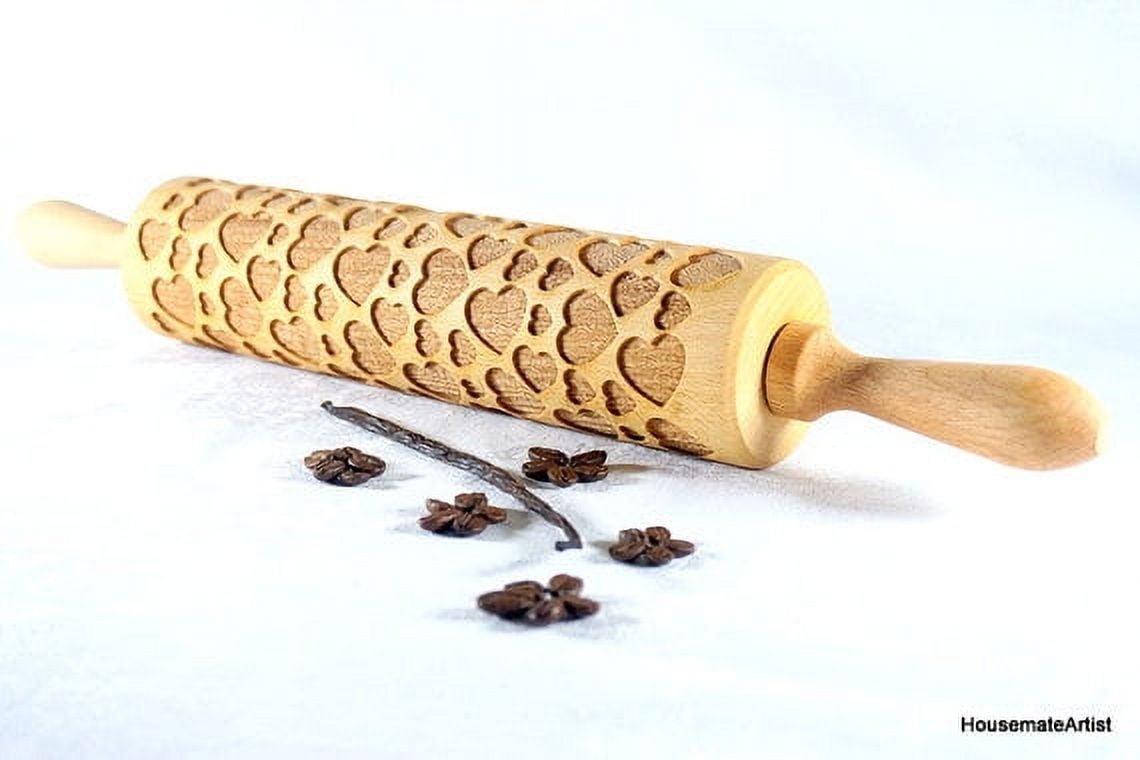 Stodola Engraved Large Rolling Pin with CUTE HEARTS Pattern - Walmart.com
