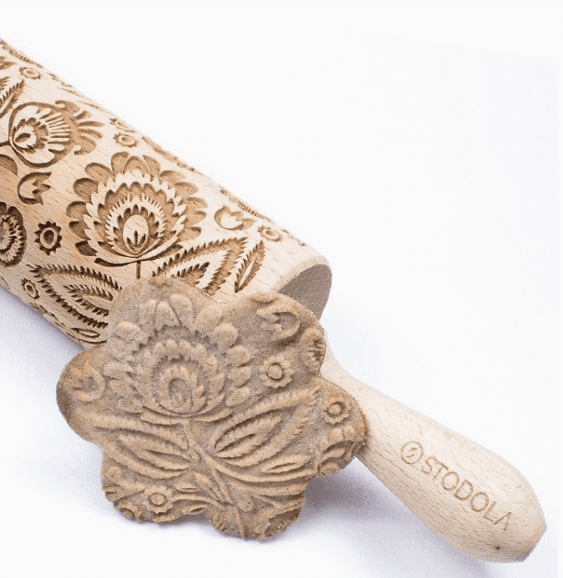 Stodola Engraved Large Rolling Pin with FOLK FLORAL Pattern - Walmart.com