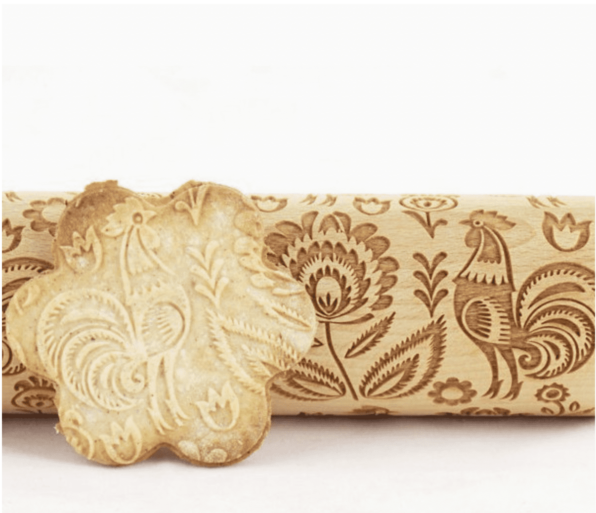Stodola Engraved Large Rolling Pin with FOLK ROOSTER Pattern - Walmart.com