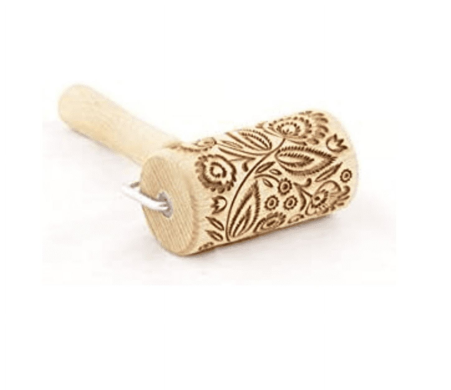 Stodola Engraved Mini Rolling Pin with FOLK FLORAL Pattern - Walmart.com