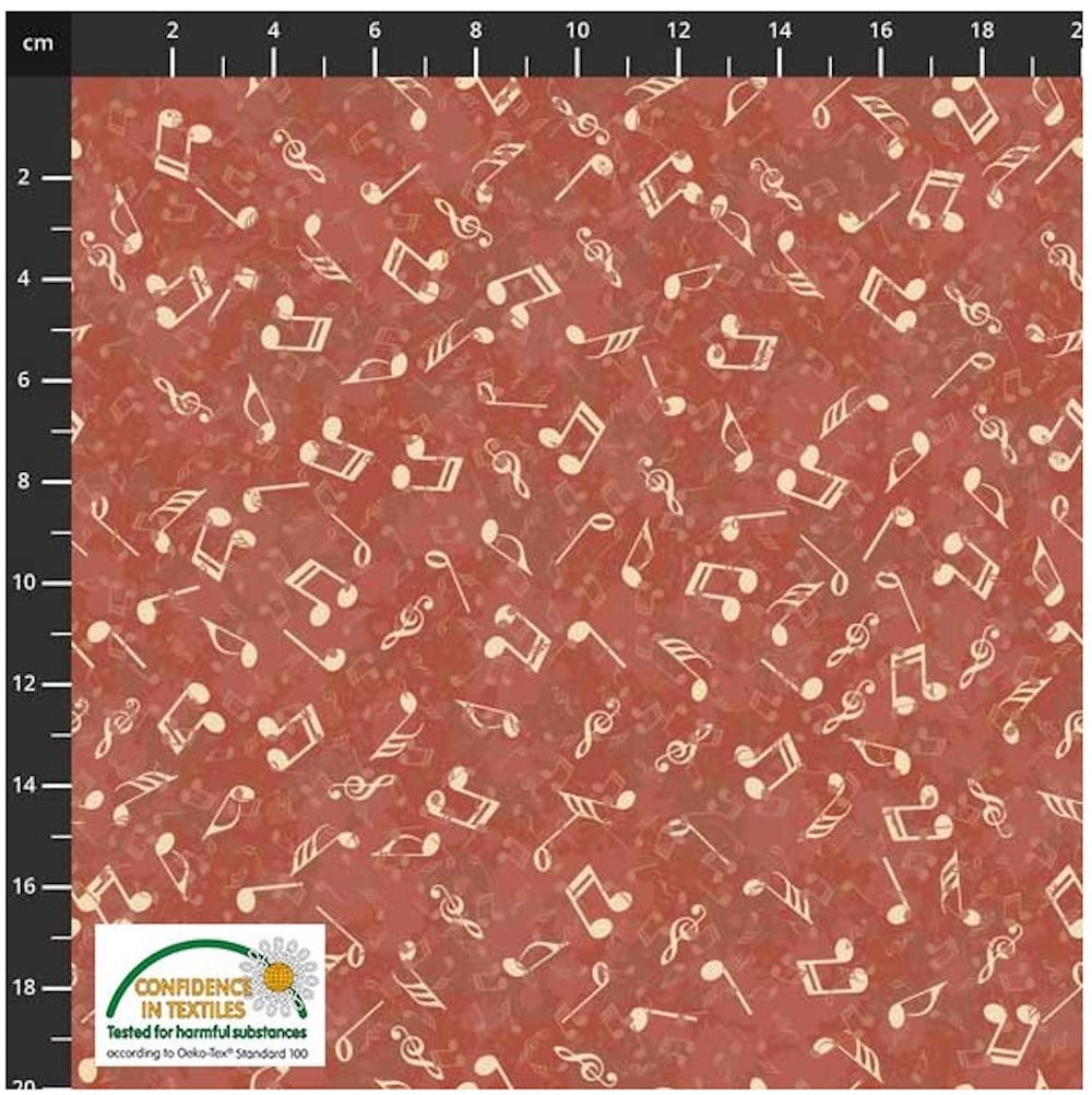 Stof European My Composition Music Notes Clay Cotton Fabric By The Yard ...