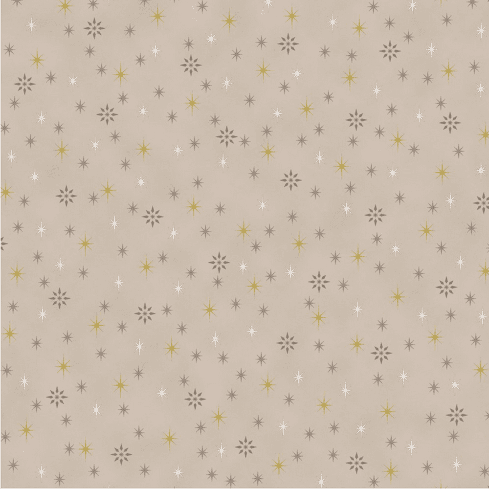 Stof European Quilting Sparkle Mini Stars Beige Cotton Fabric By The ...