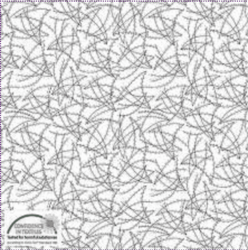 Stof Fillippa's Line Lines & Oblong Dots White Cotton Fabric By The ...