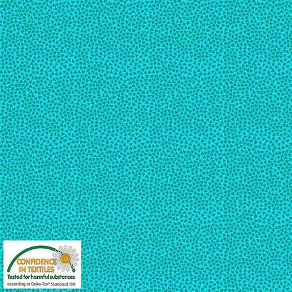 Stof Quilters Combination Triangles Turquoise Cotton Fabric By The Yard ...