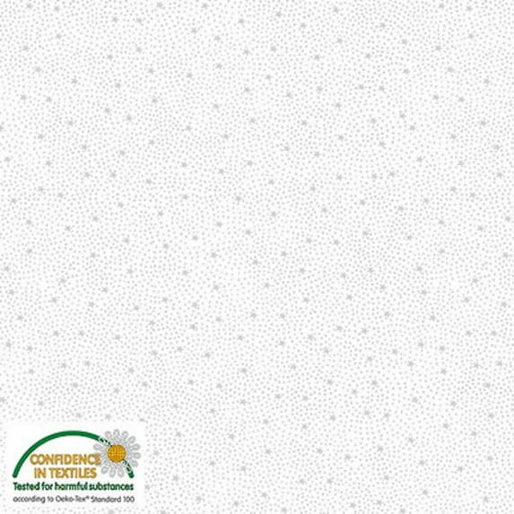 Stof Star Sprinkle Stars & Dots White Silver Cotton Fabric By The Yard ...