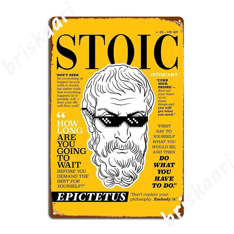 Stoic Poster Epictetus Metal Plaque Poster Club Bar Wall Decor Club ...