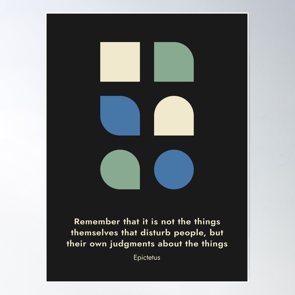 Stoic Quote Epictetus Stoicism Artwork Poster Wall Art, Modern Wall ...