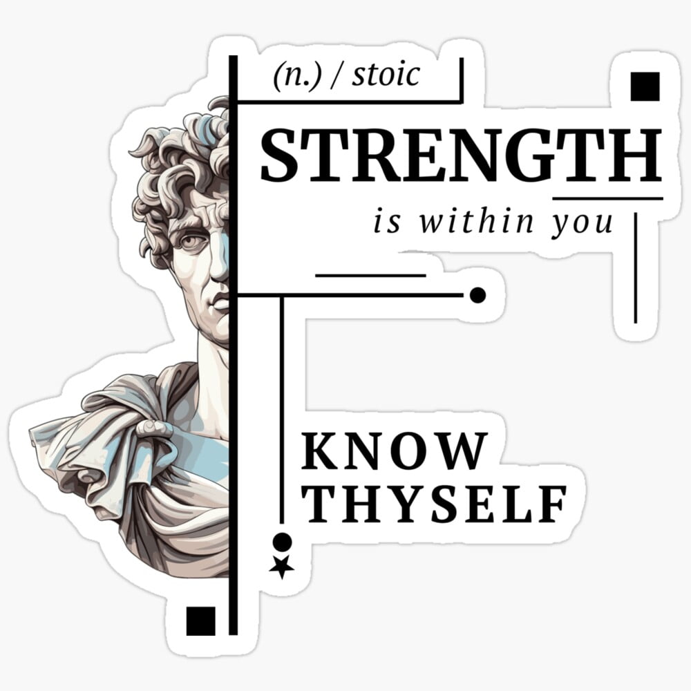 Stoicism Self Reflection Know Thyself Stickerphone Decal Water Bottle ...