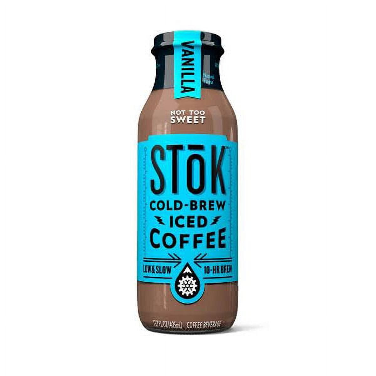 Stok Cold Brew Iced Vanilla Coffee 13.7 oz Glass Bottles - Pack of 12 ...