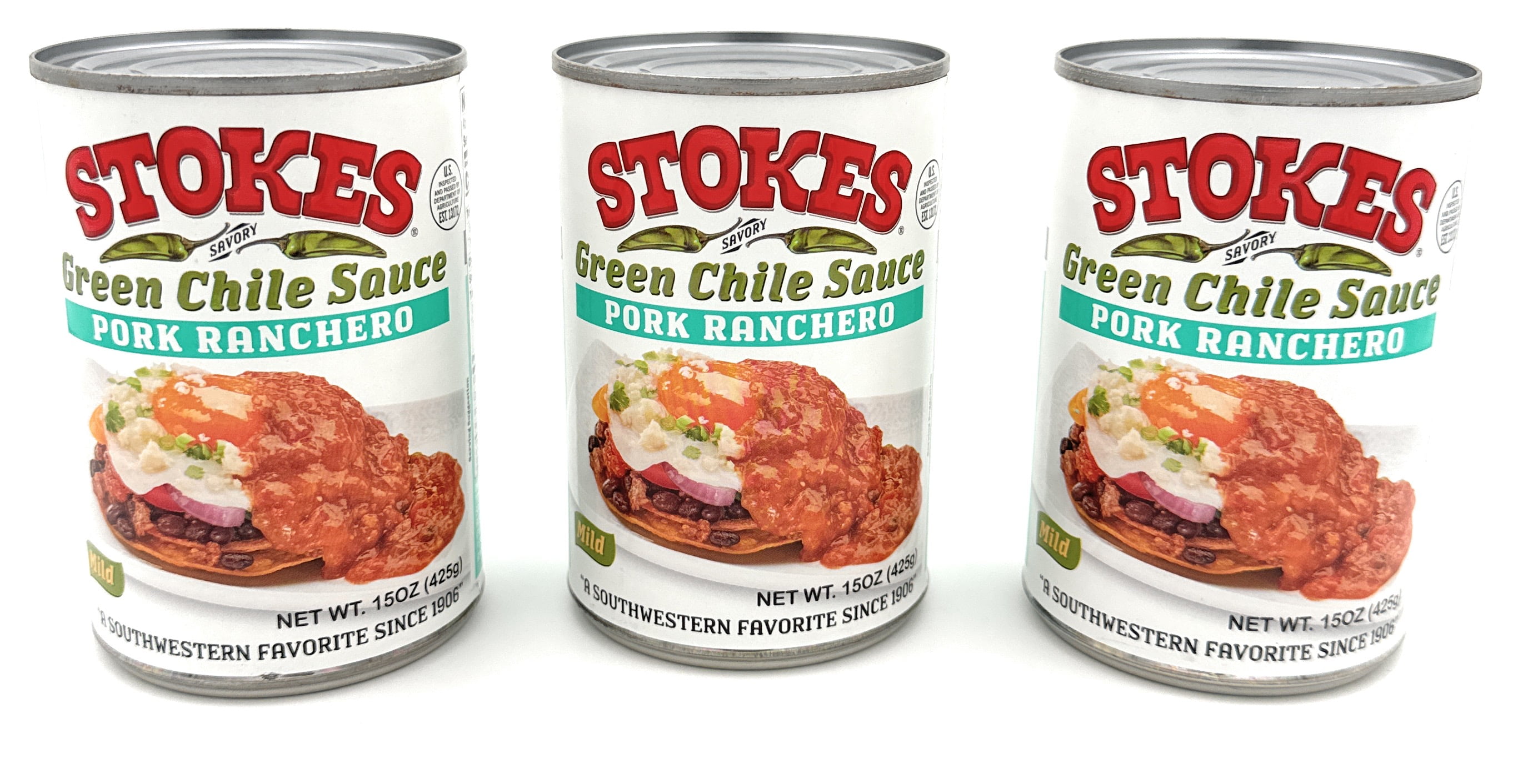 Stokes Green Chile Sauce Pork Ranchero Pack of 3 - Walmart.com