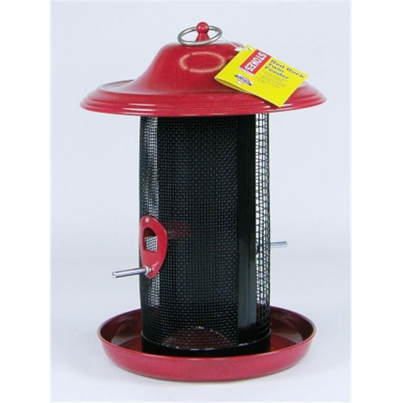 Stokes Select Red Rock Metal 3.3 Lb. Capacity Dual Chamber Bird Feeder ...