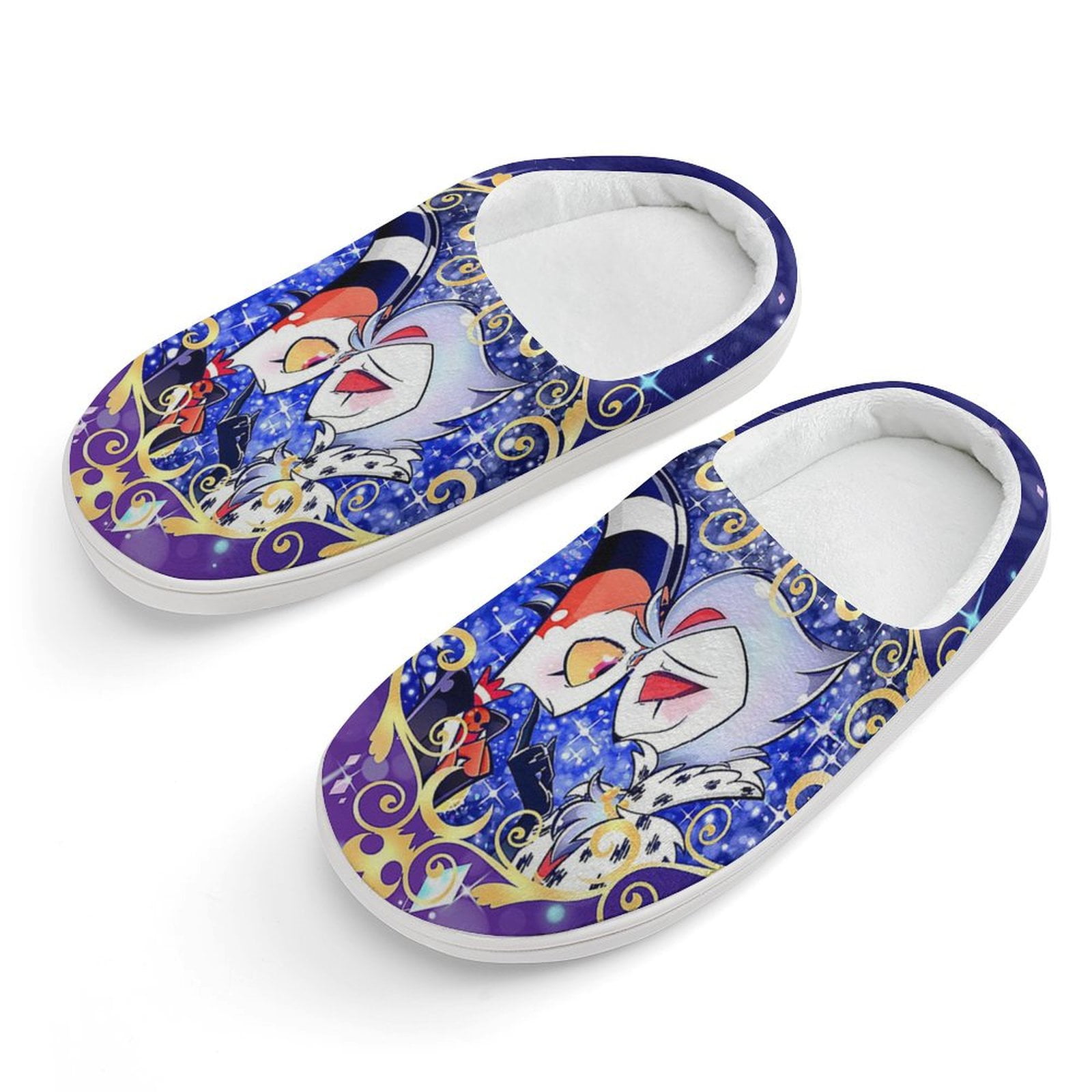 Stolas Helluva Boss Fluffy House Cotton Slippers Memory Foam Suede ...