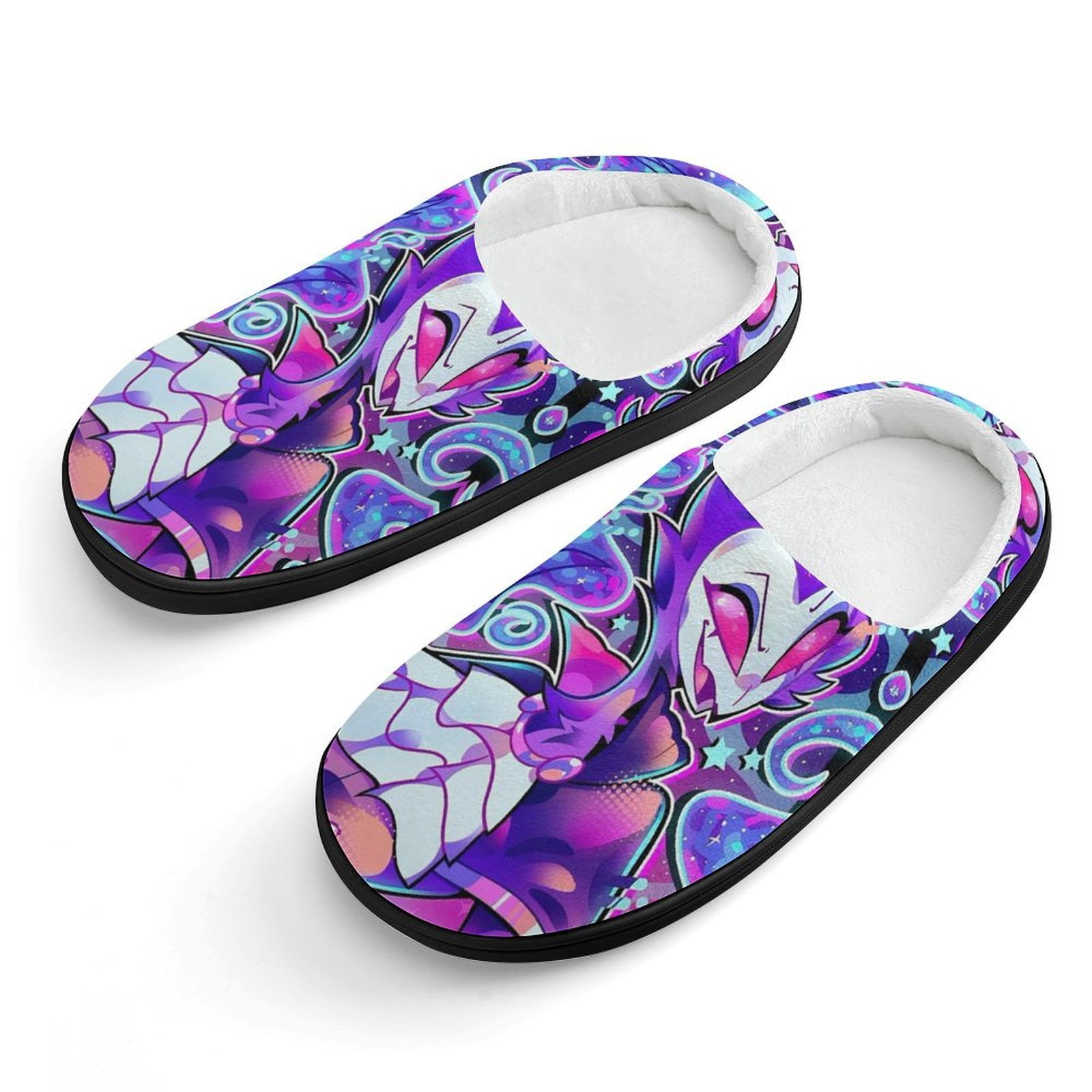 Stolas Helluva Boss Fluffy House Cotton Slippers Memory Foam Suede ...