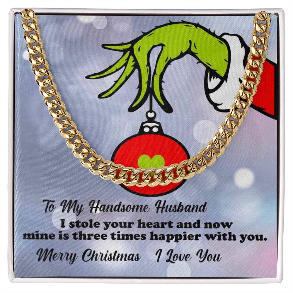 Stole Your Heart, Cuban Link Chain, Stainless Steel or Yellow Gold ...