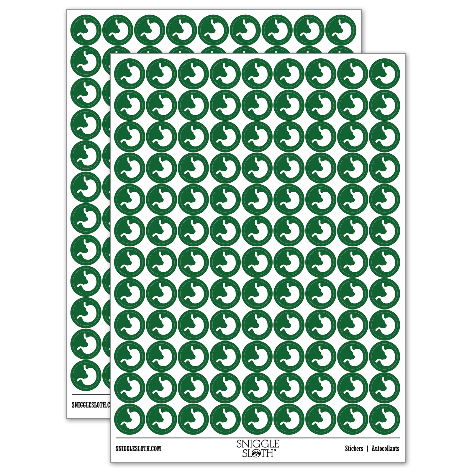 Stomach Anatomy Organ Body Part 200+ Round Stickers - Dark Green ...