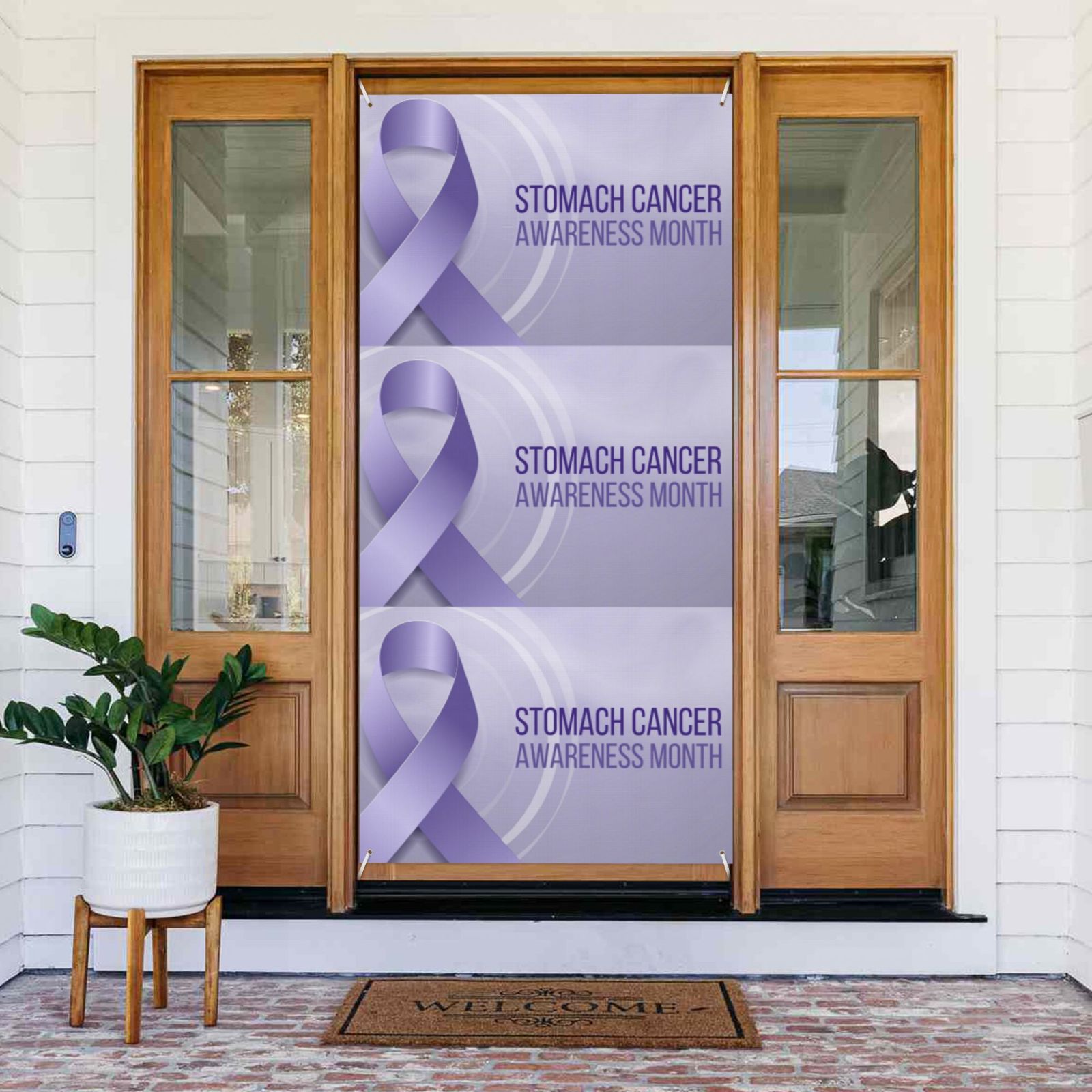 Stomach Cancer Awareness Periwinkle Ribbon Door Cover Decoration ...
