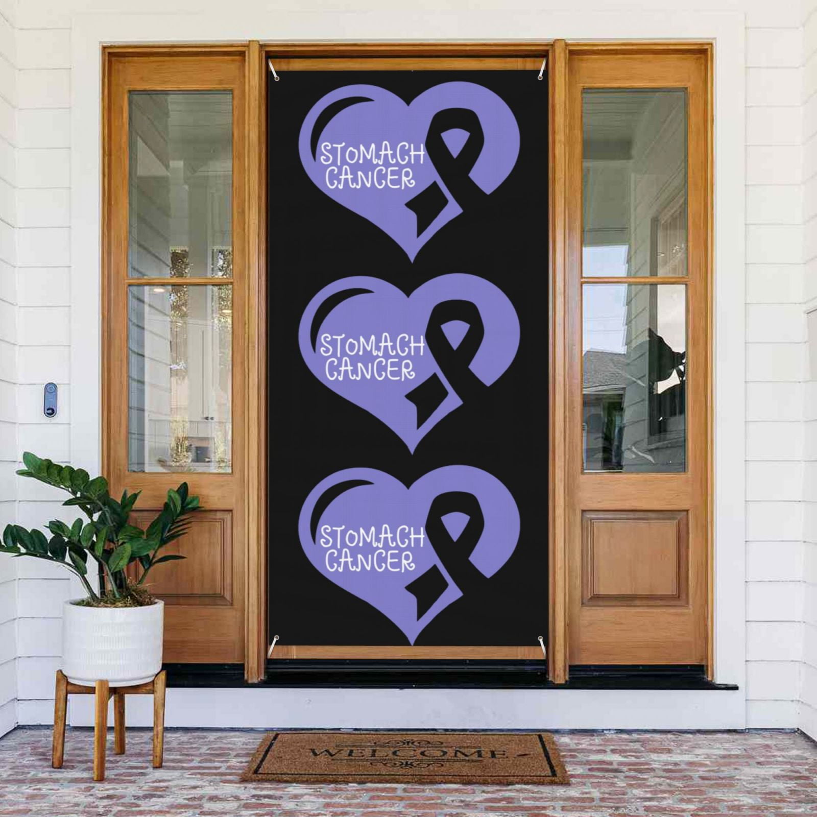 Stomach Cancer Awareness Periwinkle Ribbon Door Cover Decoration ...