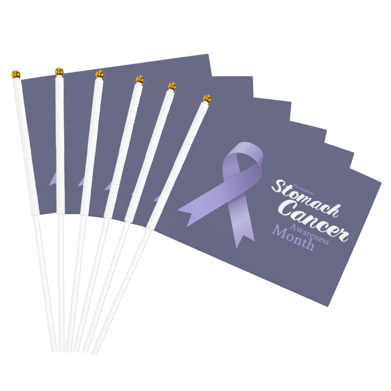 Stomach Cancer Awareness Periwinkle Ribbon Flag Small Flags Stick 5.5 ...
