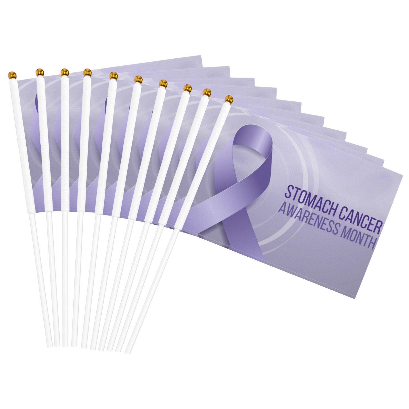 Stomach Cancer Awareness Periwinkle Ribbon Flag Small Flags Stick 5.5 ...