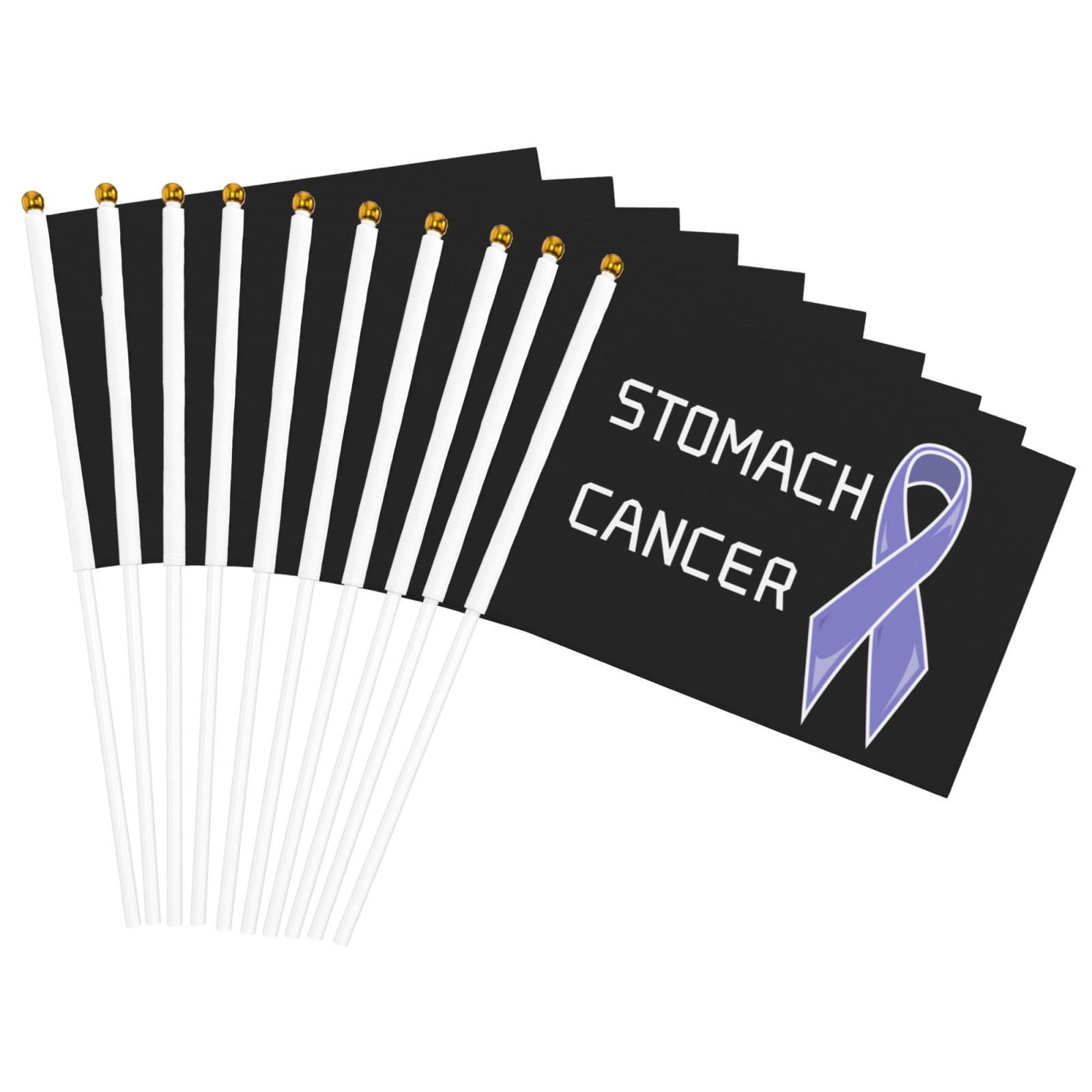 Stomach Cancer Awareness Periwinkle Ribbon Flag Small Flags Stick 5.5 ...