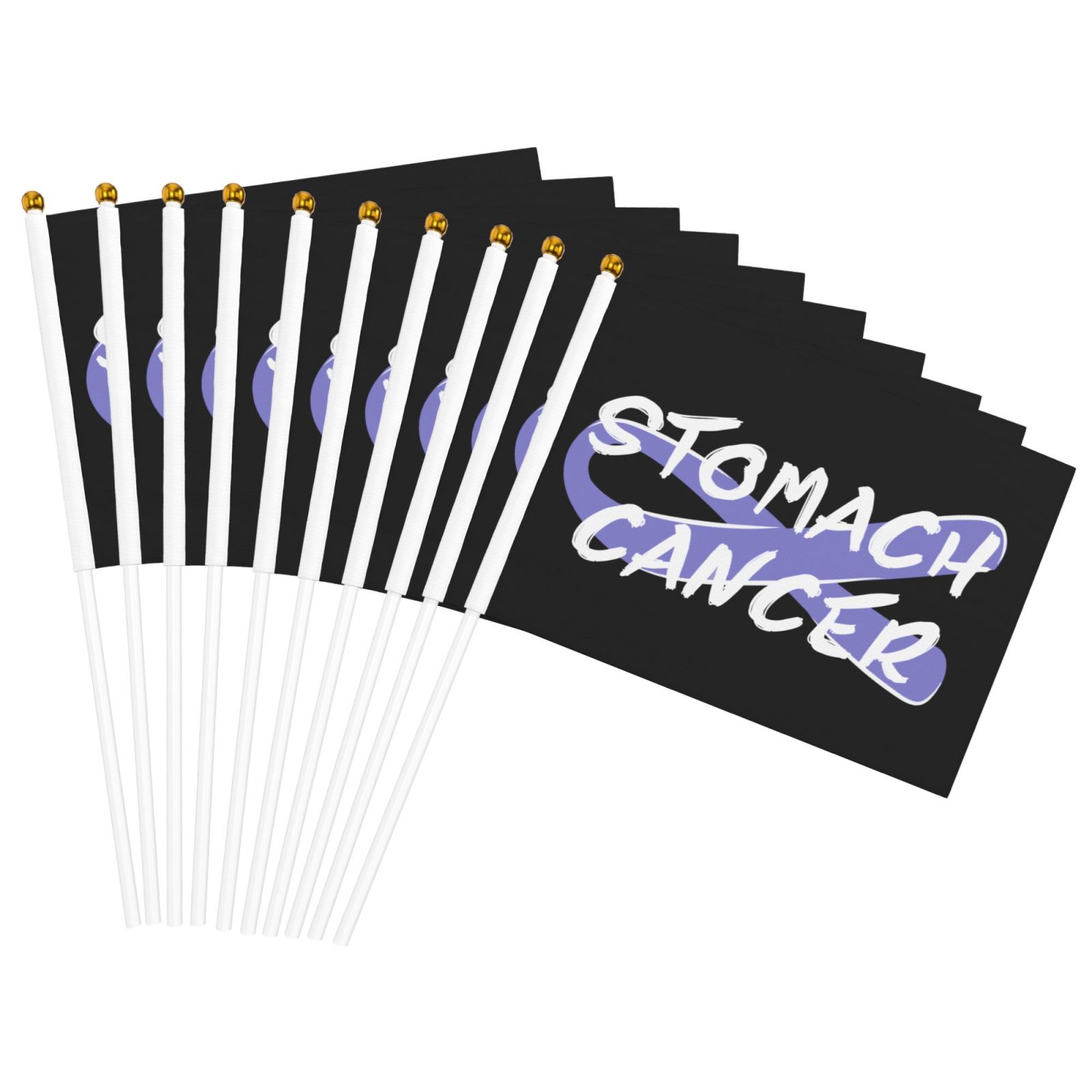 Stomach Cancer Awareness Periwinkle Ribbon Flag Small Flags Stick 5.5 ...