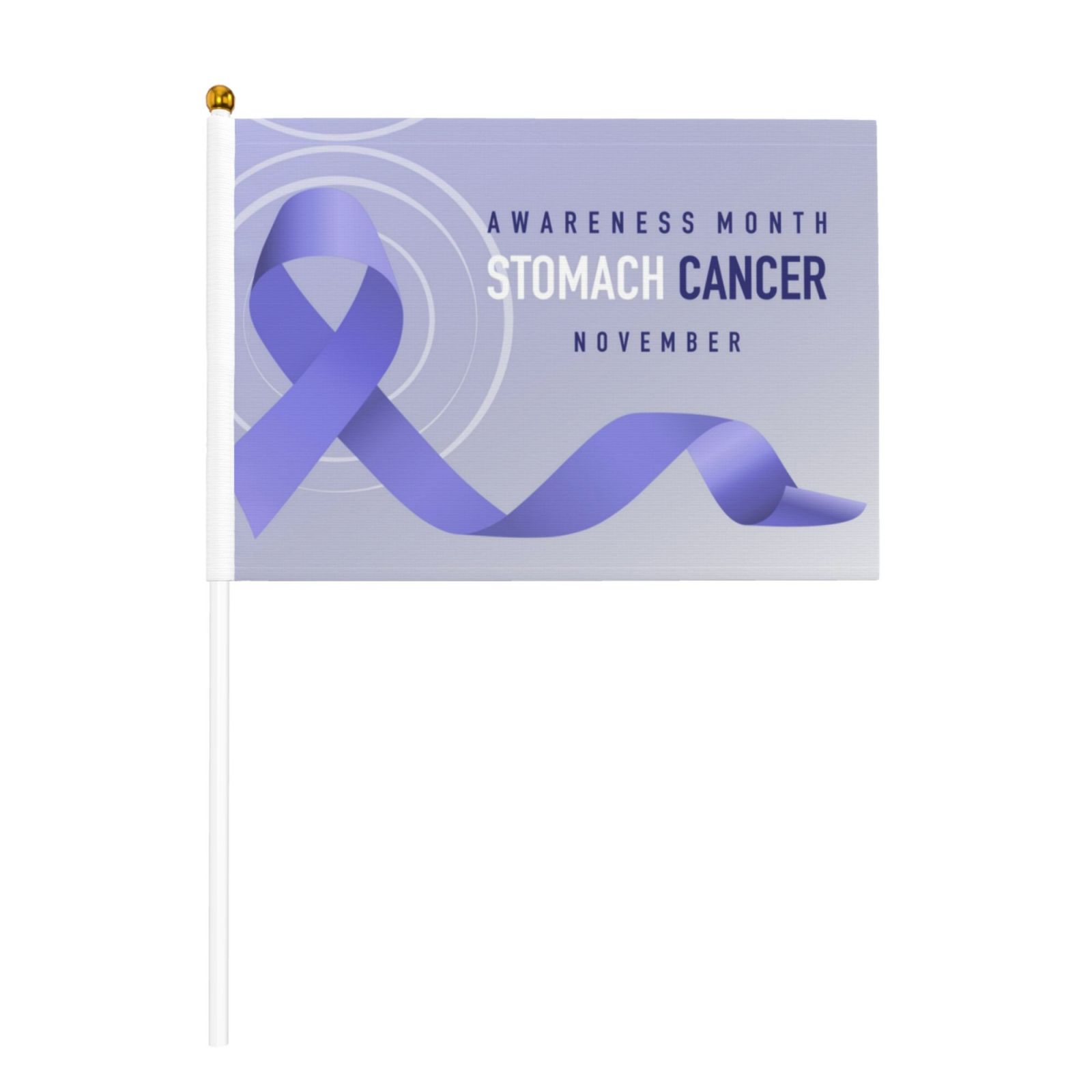 Stomach Cancer Awareness Periwinkle Ribbon Flag Small Mini Hand Held ...
