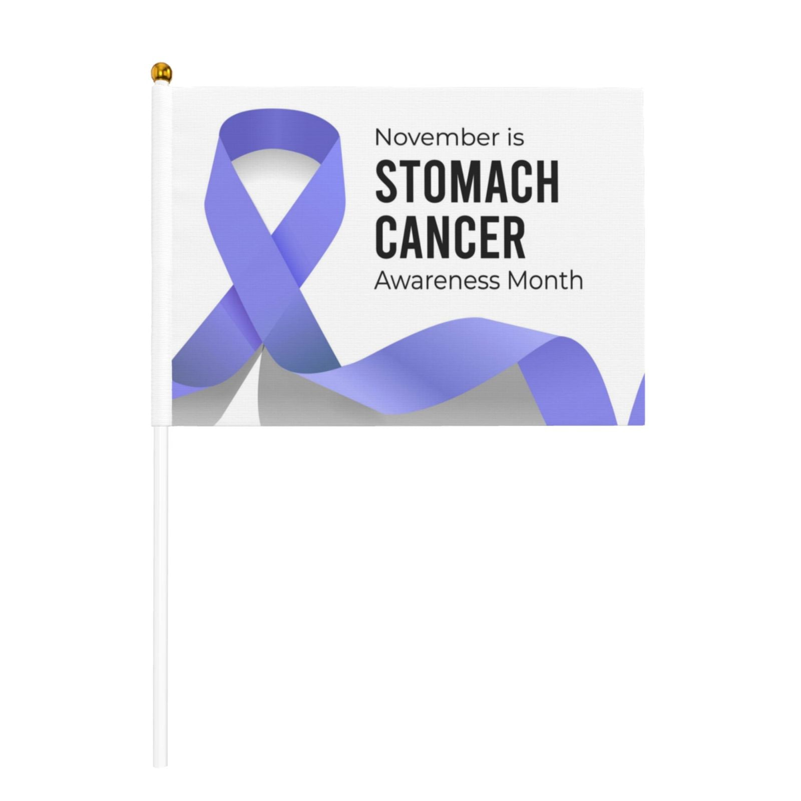 Stomach Cancer Awareness Periwinkle Ribbon Flag Small Mini Hand Held ...