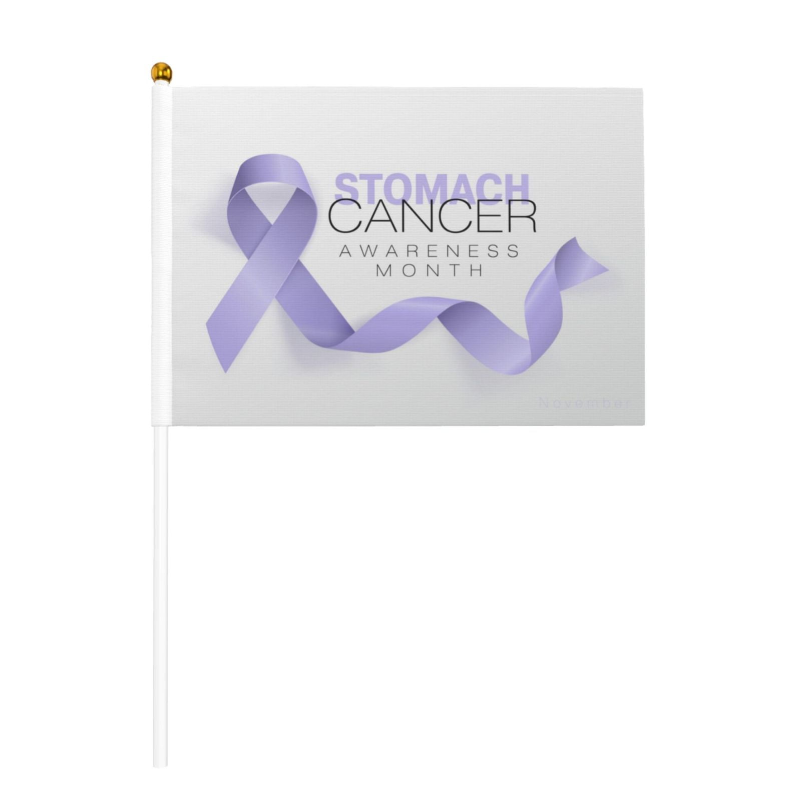 Stomach Cancer Awareness Periwinkle Ribbon Flag Small Mini Hand Held ...