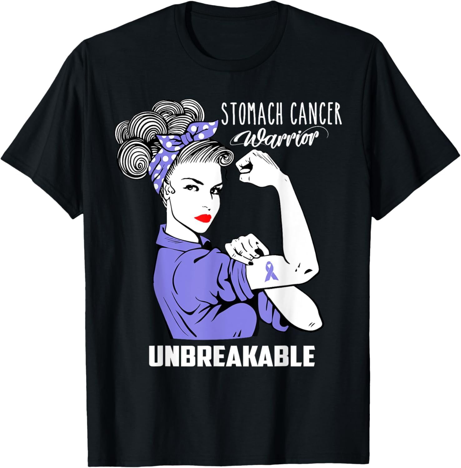 Stomach Cancer Awareness Stomach Cancer Warrior Unbreakable T-Shirt ...