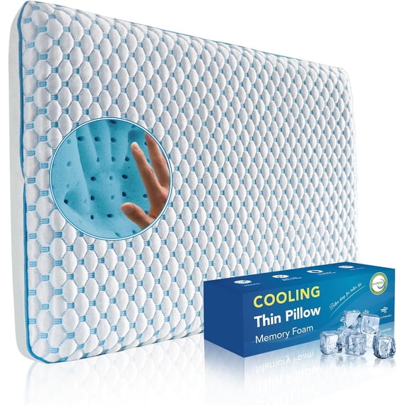 Stomach Sleeping Pillow for Shoulder and Neck Pain Relief, Thin Memory ...