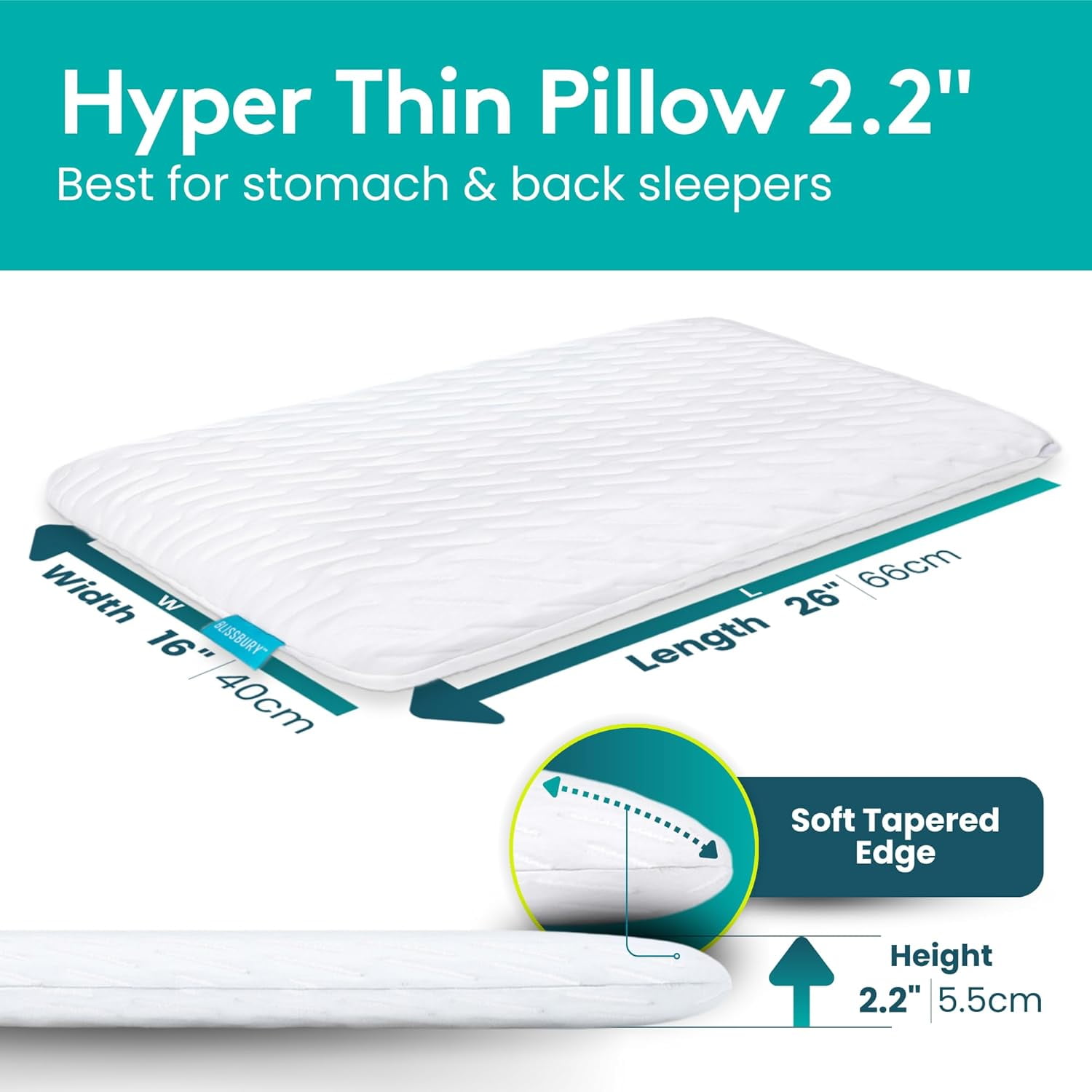 Stomach Sleeping Pillow - Thin Memory Foam Pillow for Stomach Sleepers ...