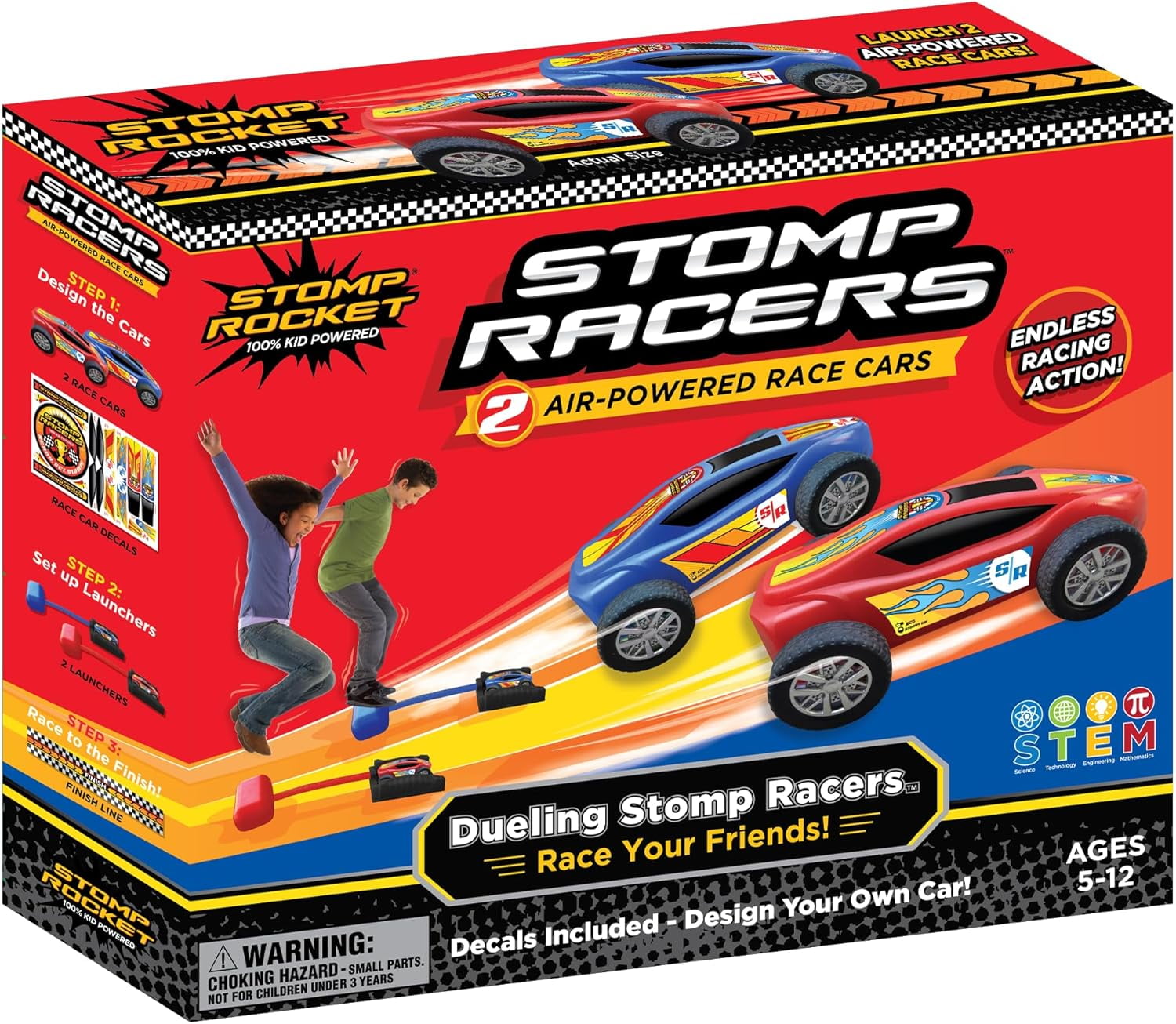 Stomp Racers Air Powered Race Cars, 2 Car Racer Pack - Dueling Stomp ...