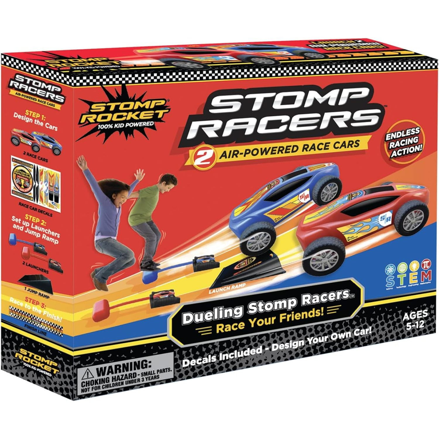 Stomp Racers Air Powered Race Cars by Stomp Rocket, 2 Car Racer Pack ...
