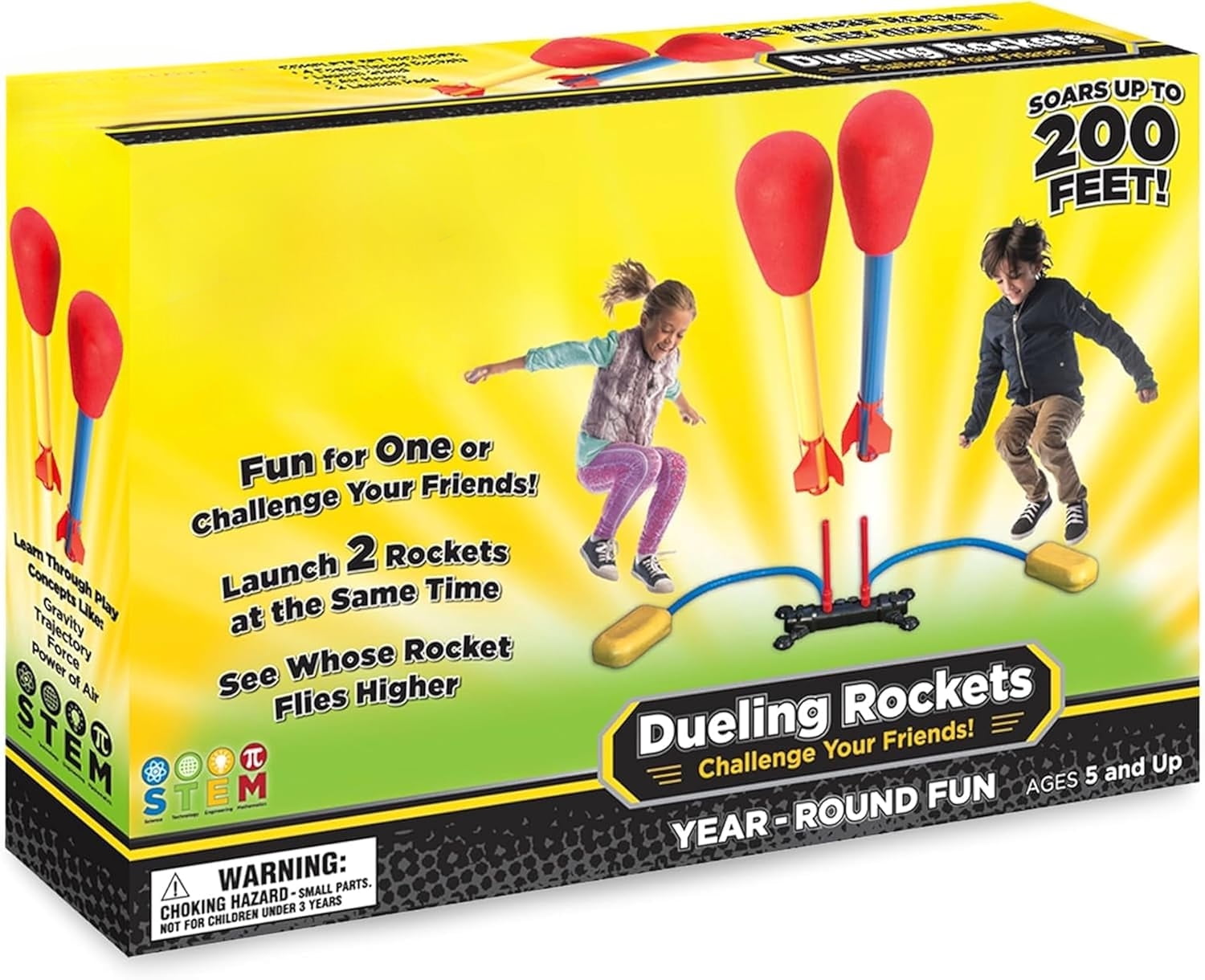 Stomp Rocket Original Dueling Rocket Launcher for Kids, 8 Rockets - Fun ...