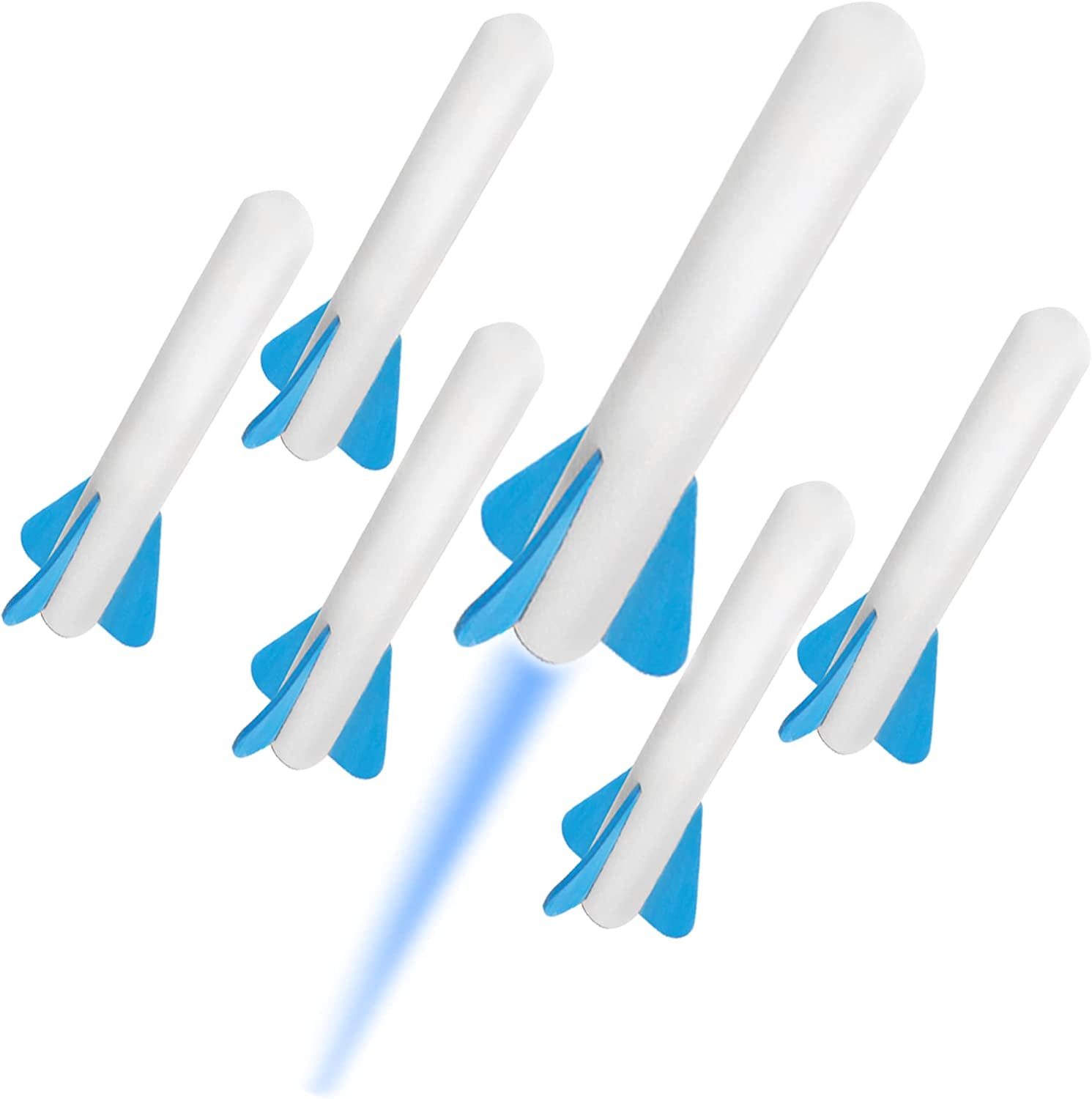 Stomp Rocket Jr. Glow Refill Pack, 6 Foam Rockets, Launches Up to 100 ...