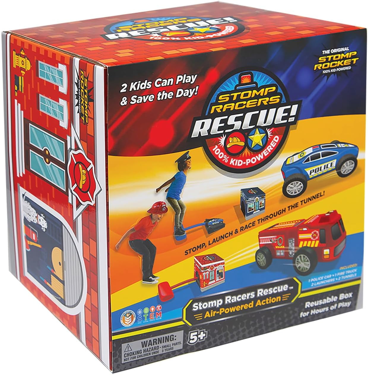 Stomp Rocket® Rescue Racers Launcher for Kids, 2 Toy Cars, 2 Launchers ...