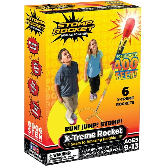 Stomp Rocket® X-treme Rocket Launcher for Kids, Soars 400 Ft, 6 Rockets ...