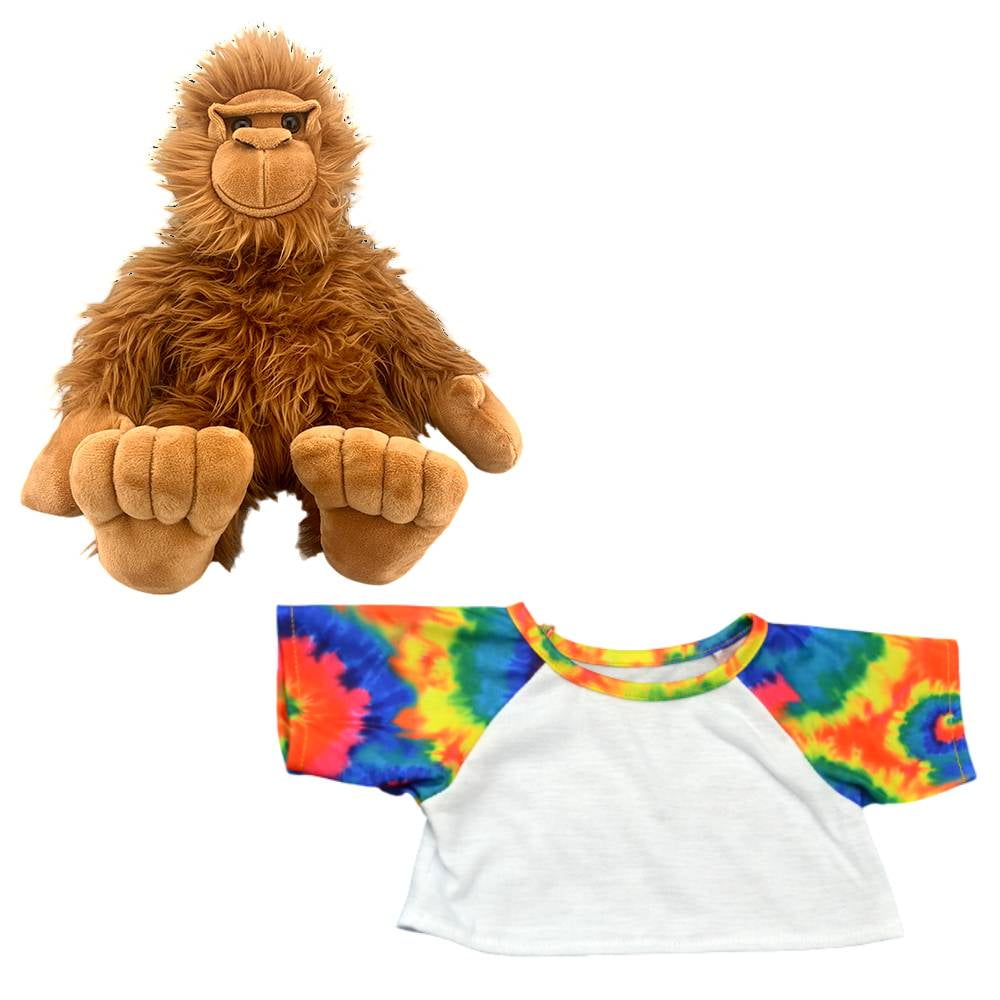 New 16-Inch Stomp The Sasquatch Stuffed Animal in Vibrant Tie Dye Tee ...