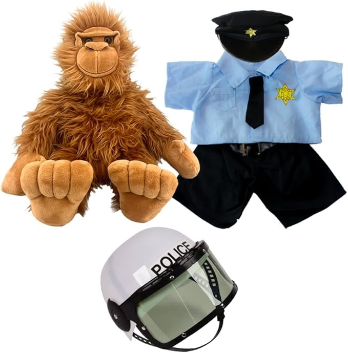 Stomp the Sasquatch 16-Inch Stuffed Toy with Kids Toy Police Helmet ...