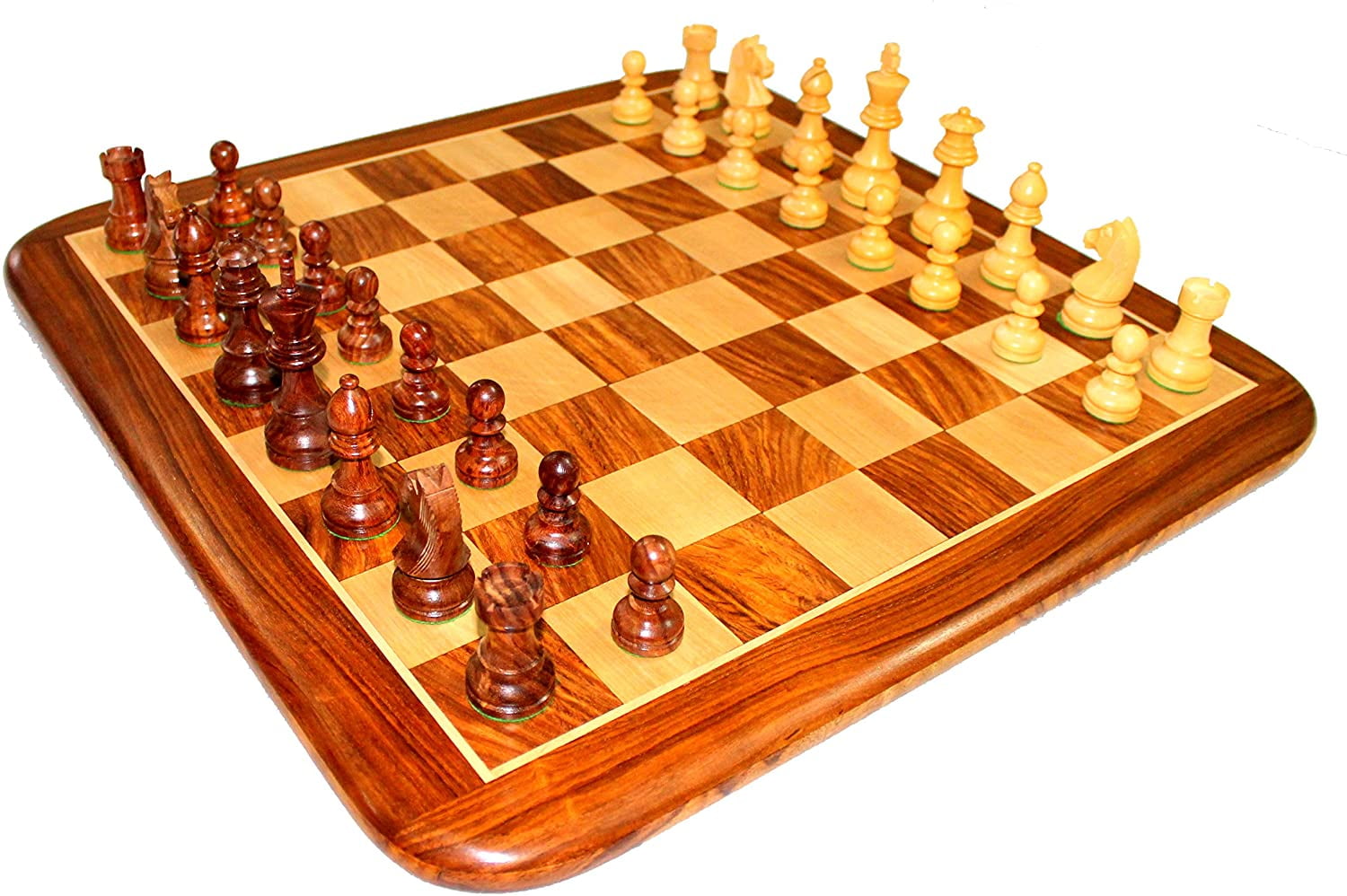 StonKraft 21" X 21″ Collectible Acacia wood Chess Game Board Set+Wooden ...