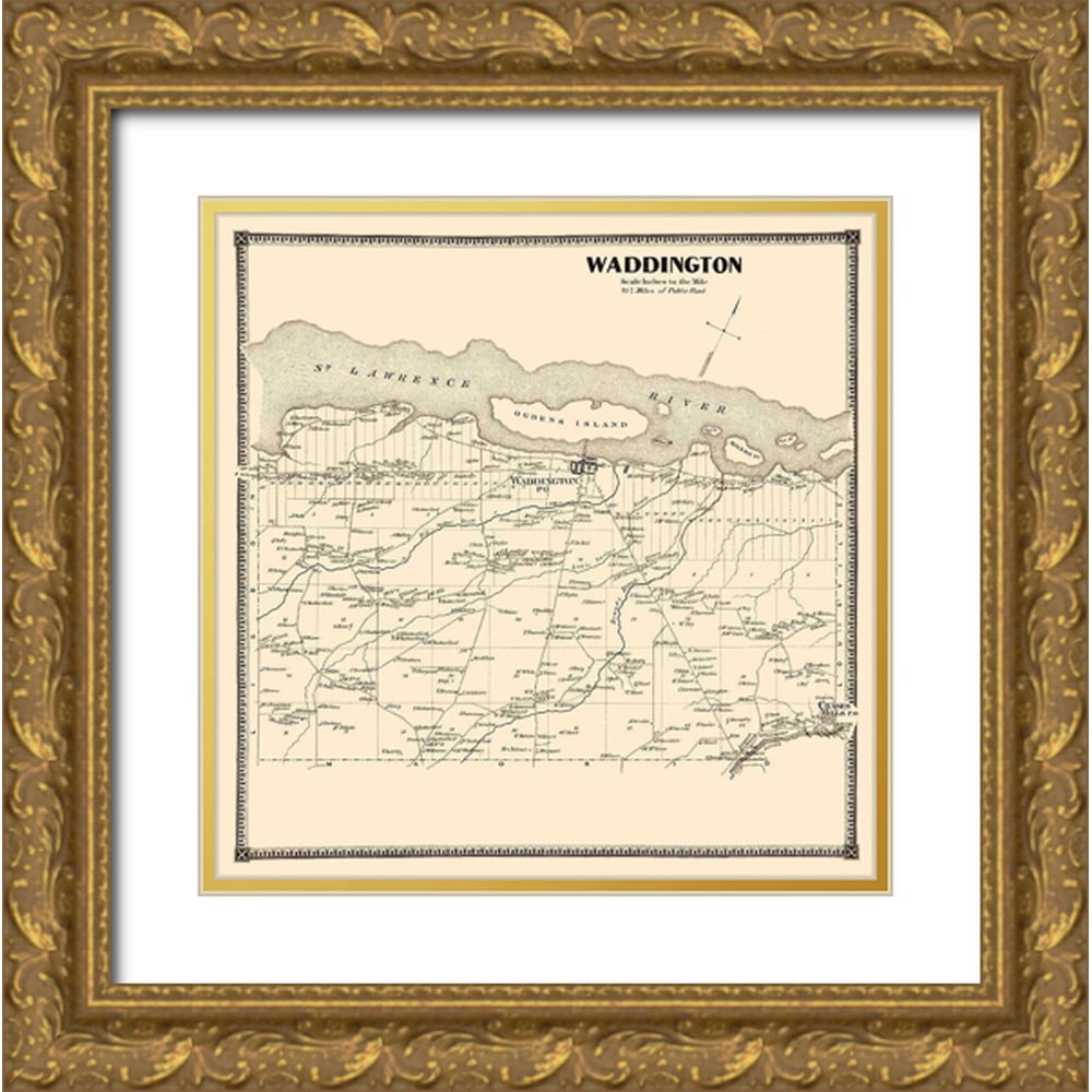 Stone 20x20 Gold Ornate Wood Framed with Double Matting Museum Art ...