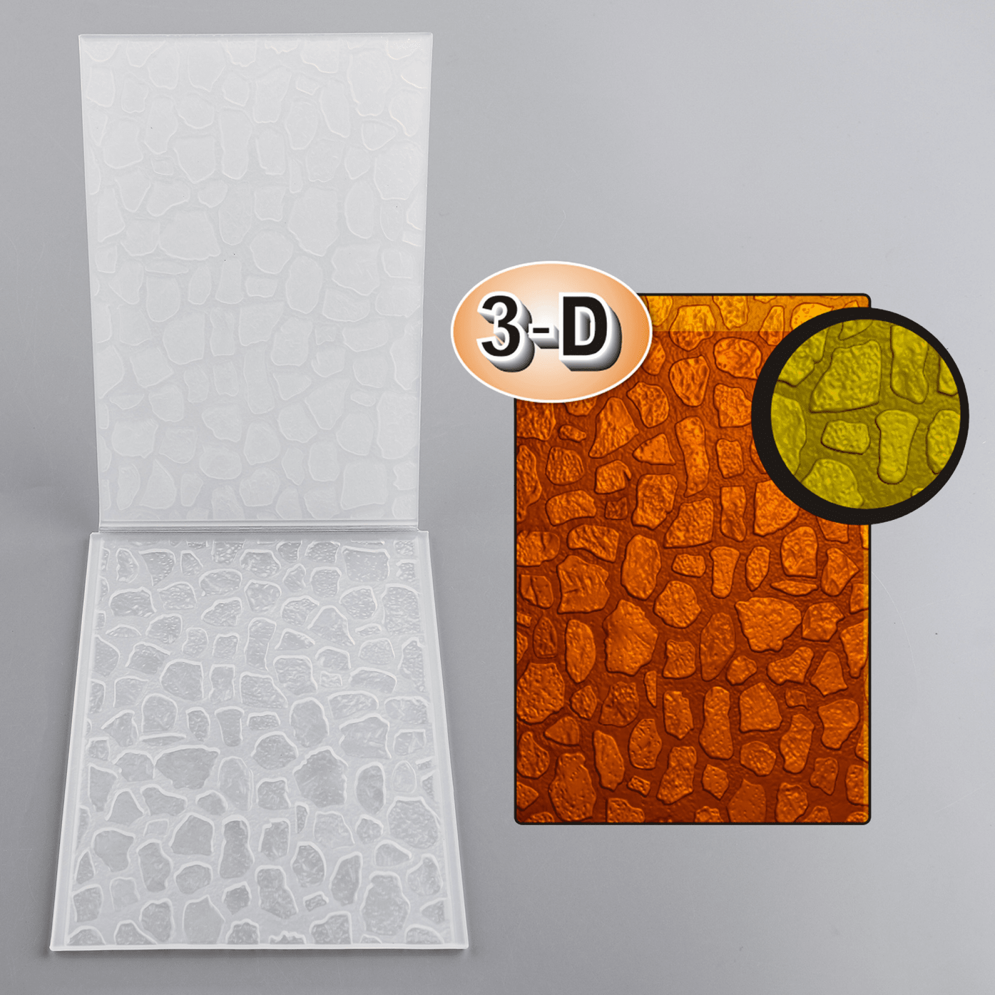 Stone 3D Embossing Folders for Card Making - 6.3x4.5 inch 3D Textured ...