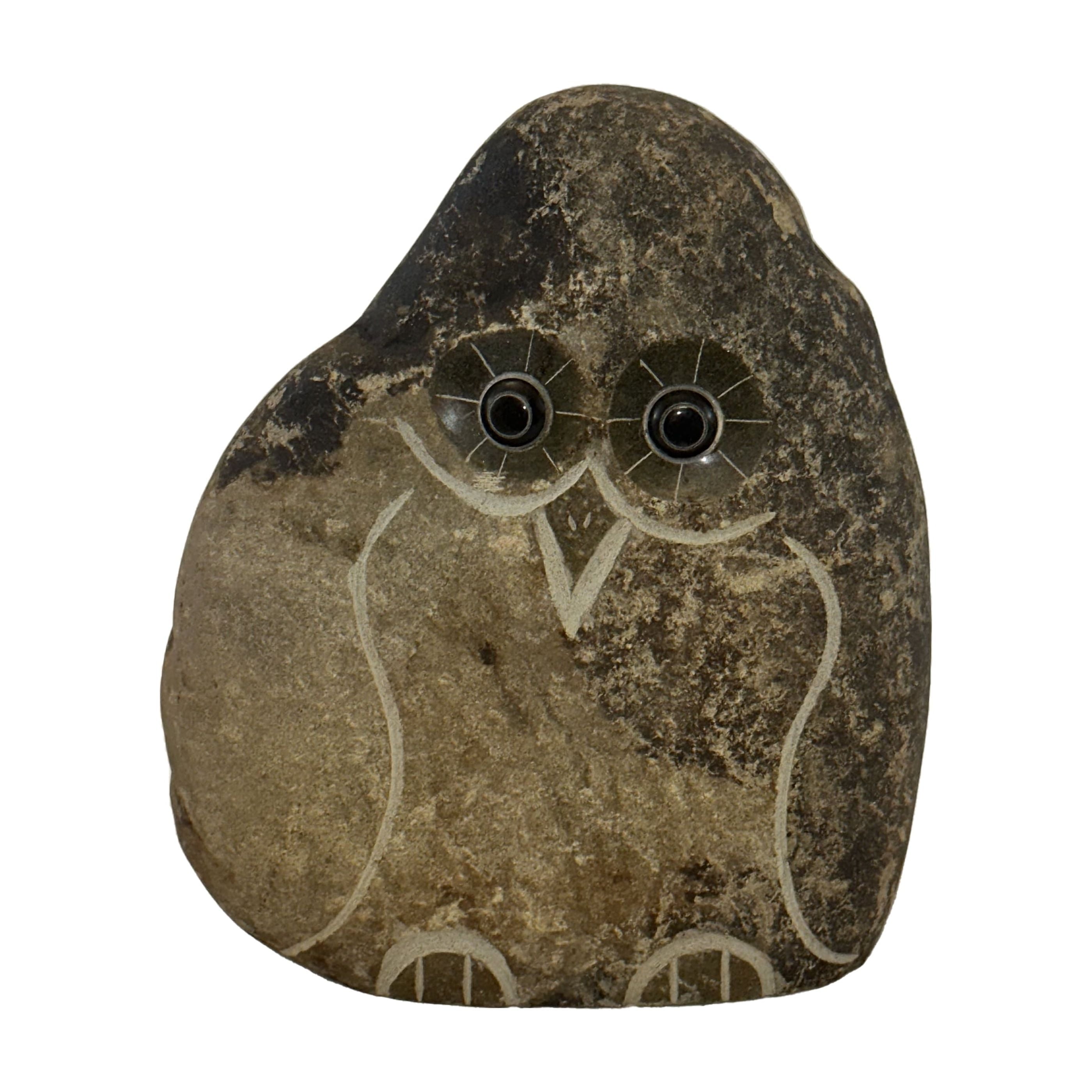 Stone Age Creations 12 in Hand Carved Boulder Stone Owl Garden Statue ...
