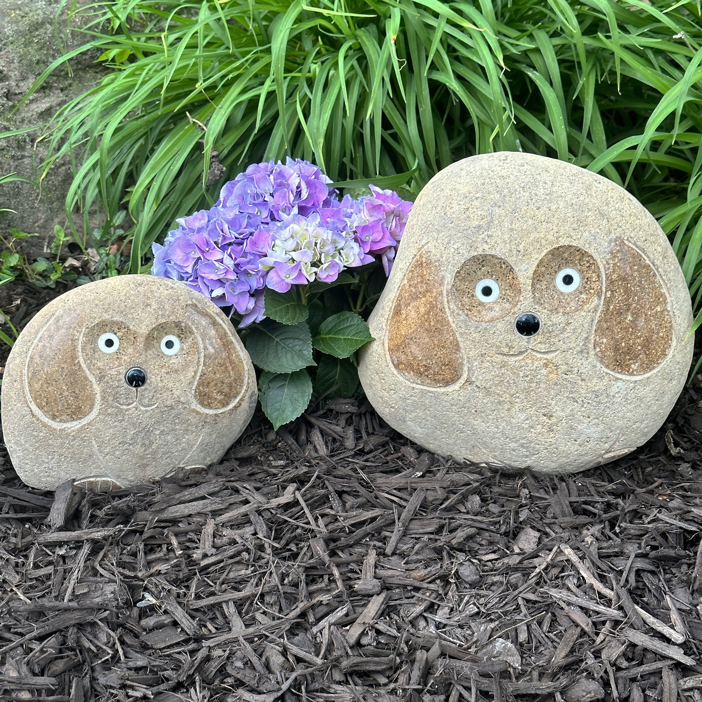 Stone Age Creations Family of Boulder Dogs 2 Pcs 8" 12" - Walmart.com
