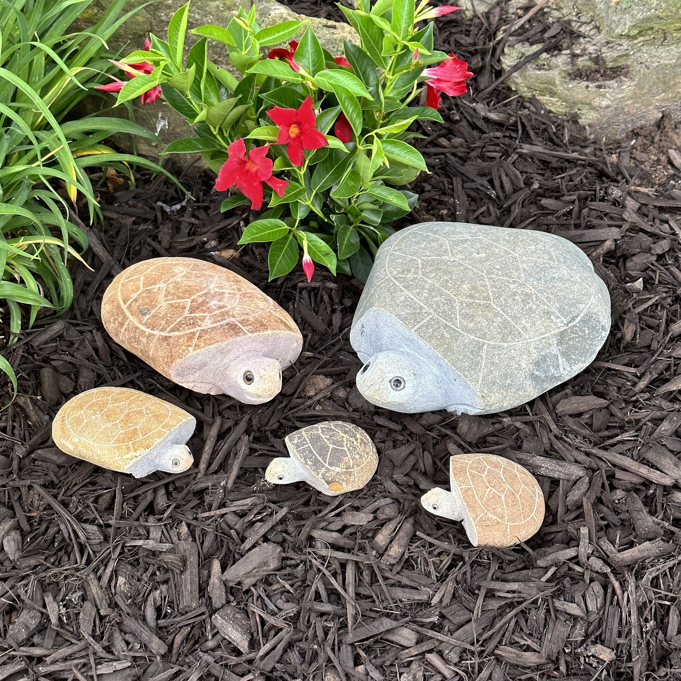 Stone Age Creations Family of Boulder Turtles 5 Pcs 4"x2 6" 10" 14" - Walmart.com
